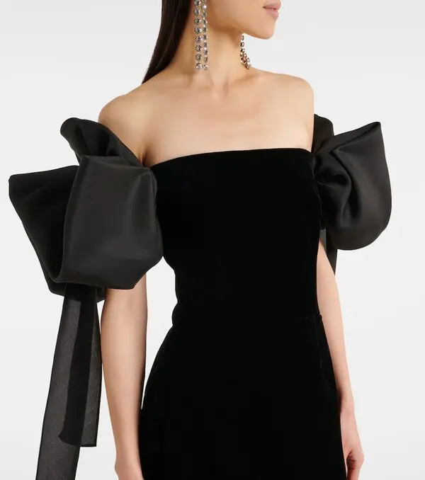 Carolina Herrera Off-shoulder Mini Dress With Bow Accents