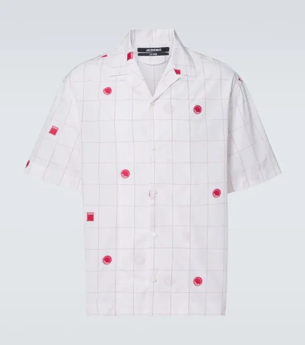 Jacquemus Checked Cotton Jacquard Bowling Shirt