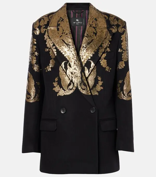 Etro Paisley Wool And Cashmere Blazer - Black