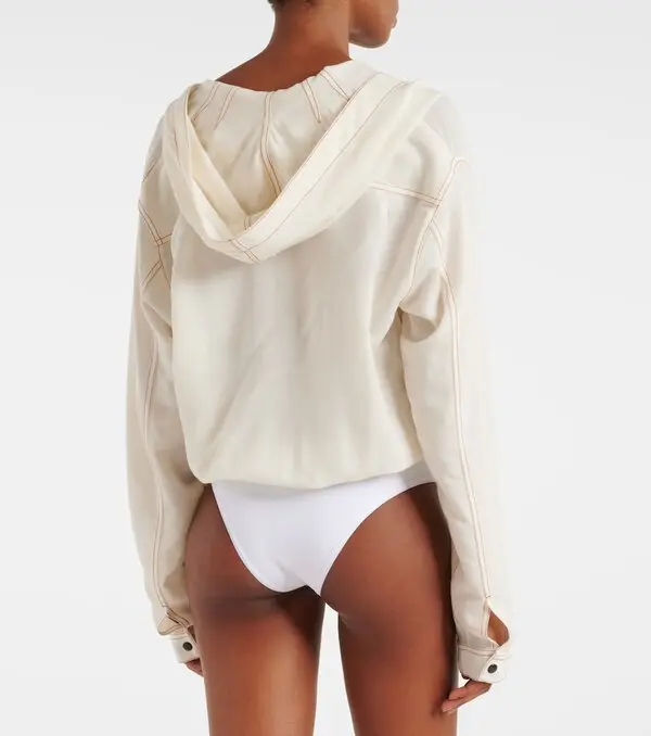 Alaïa Hooded Wool-blend Bodysuit