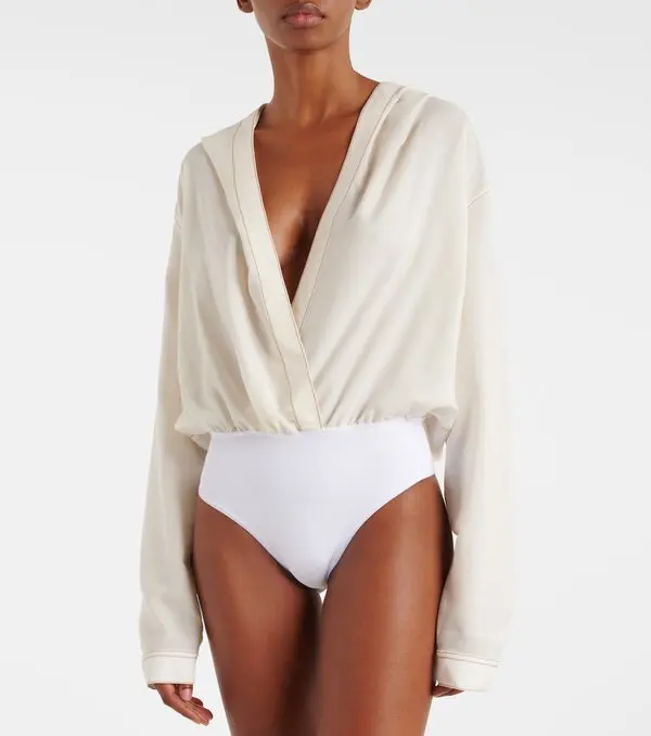 Alaïa Hooded Wool-blend Bodysuit
