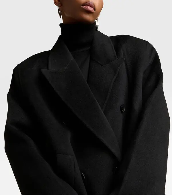THE FRANKIE SHOP Gaia Oversized Wool-blend Coat - Black