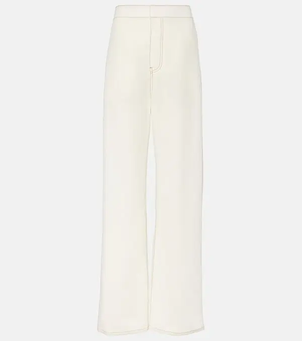 Alaïa High-rise Wool-blend Wide-leg Trousers