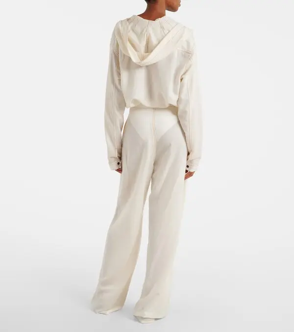 Alaïa High-rise Wool-blend Wide-leg Trousers