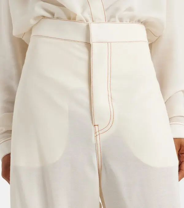 Alaïa High-rise Wool-blend Wide-leg Trousers