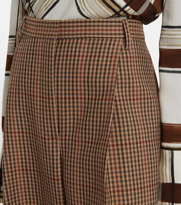 Dries Van Noten Checked Wool Wide-leg Trousers