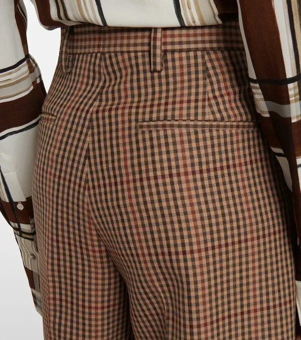Dries Van Noten Checked Wool Wide-leg Trousers