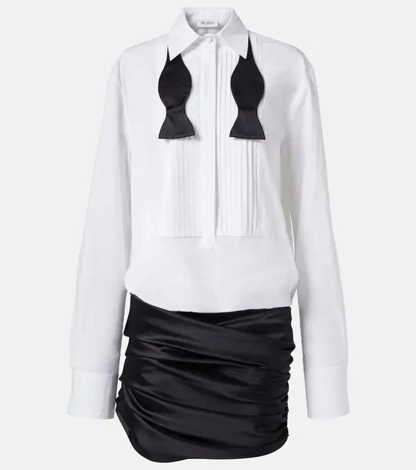 Attico Poplin And Satin Mini Dress