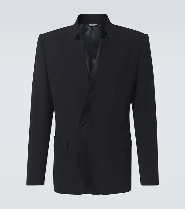Dolce & Gabbana Wool-blend Gabardine Blazer - Black