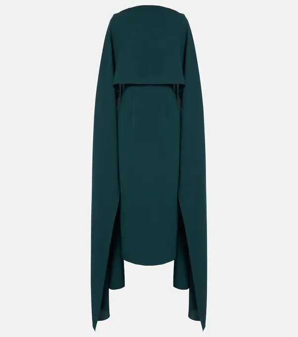 ROKSANDA Elina Midi Dress With Cape Detail - Green