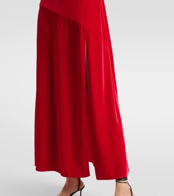 GANNI Velvet Jersey Midi Dress