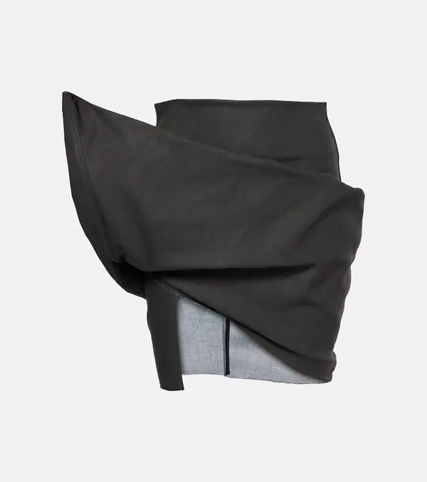 Rick Owens Draped Cotton-blend Miniskirt - Black