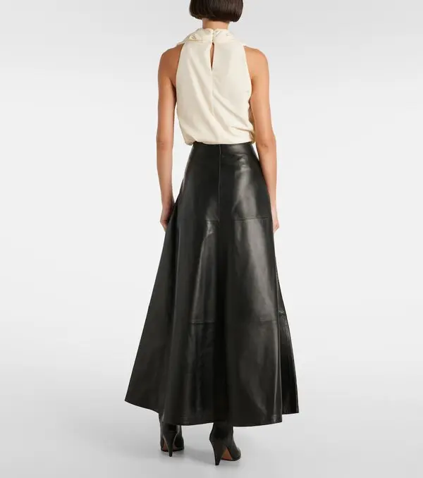 Altuzarra Varda Leather Midi Skirt
