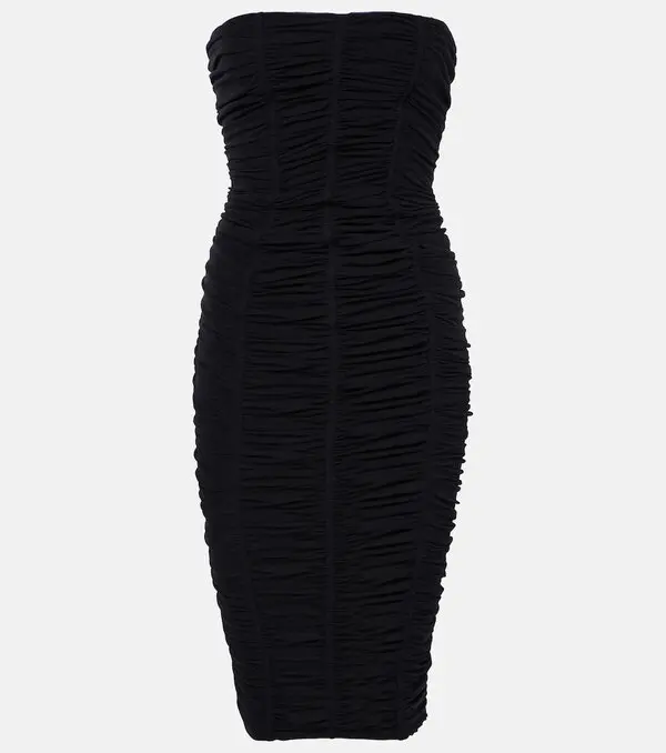 Attico Tulle Bustier Dress - Black