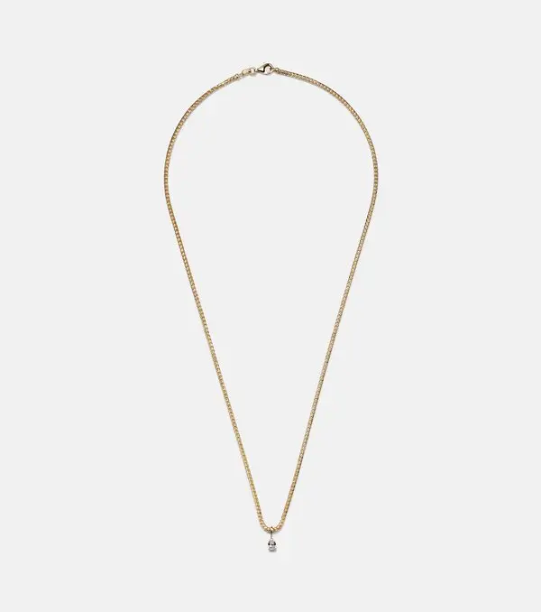 ANITA KO 18kt Yellow Franco Chain Necklace With Pear-shaped Diamond - Gold