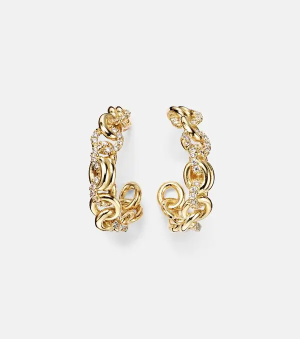 SPINELLI KILCOLLIN Fused Serpens 18kt Earrings With Diamonds - Gold