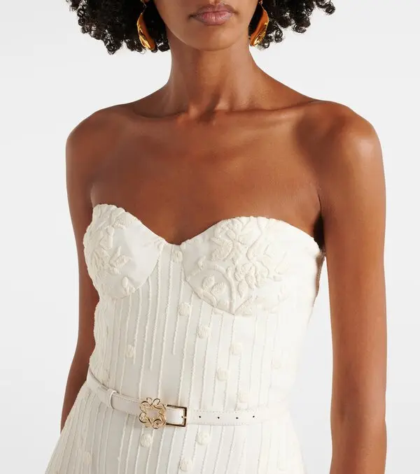 Elie Saab Embroidered Cady Midi Dress