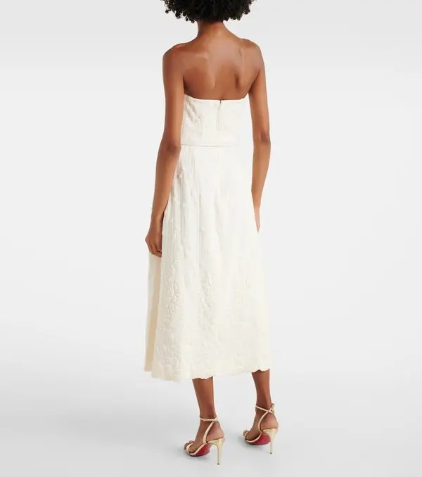 Elie Saab Embroidered Cady Midi Dress