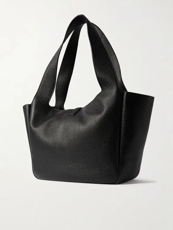 Saint Laurent Le 5 À 7 Bea Textured Leather Tote - Black