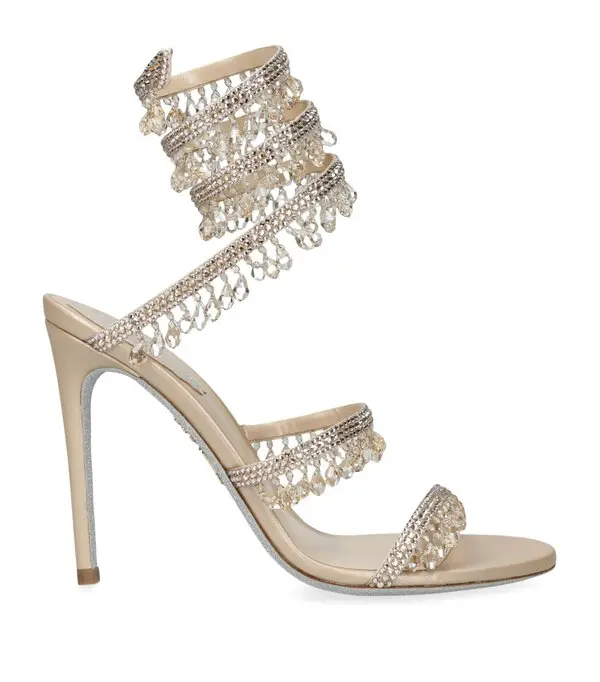 Rene Caovilla Embellished Spiral Sandals - Beige