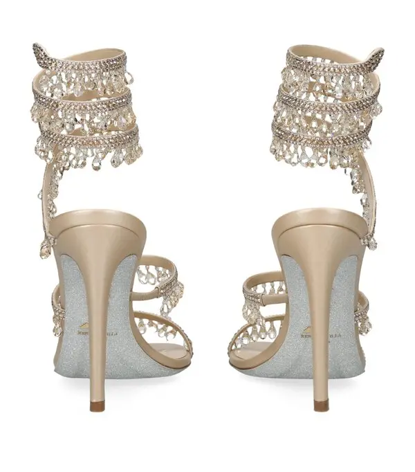 Rene Caovilla Embellished Spiral Sandals - Beige
