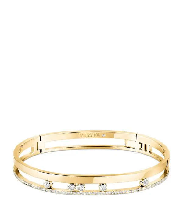 Messika Move Romane Yellow And Diamond Bangle - Gold