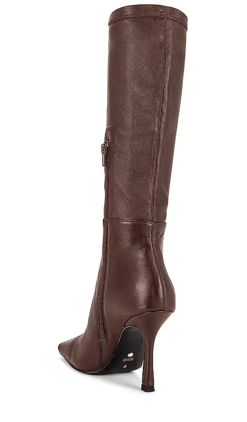 Raye Pia Square Toe Zip Up High Heel Boots - Chocolate