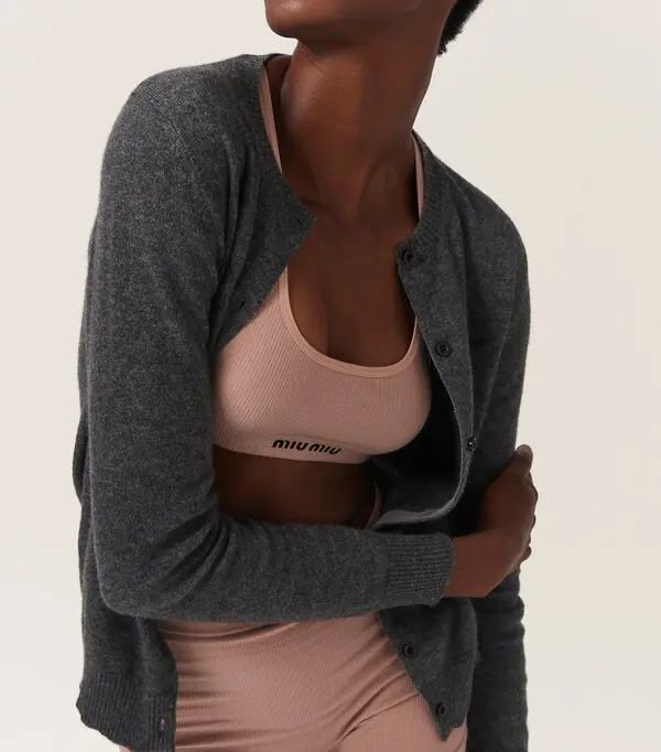 Miu Miu Racerback Crop Top - Nude