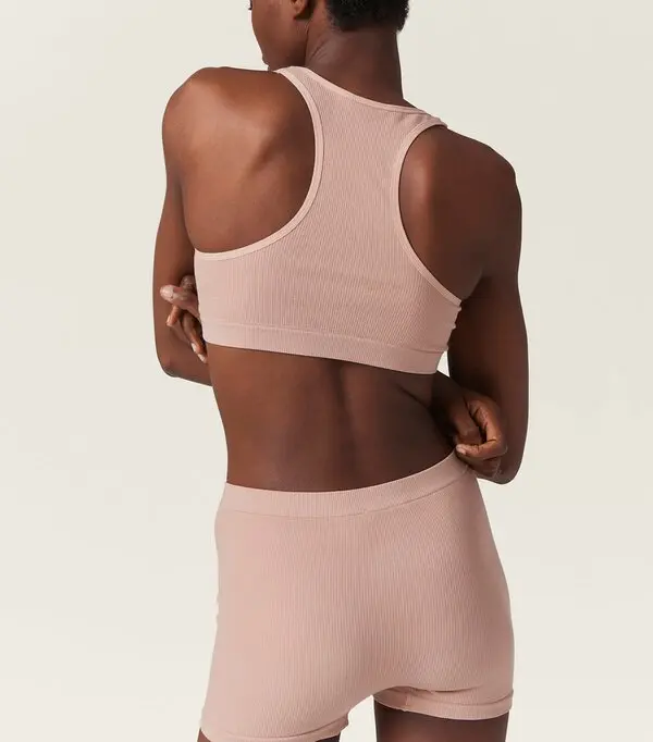 Miu Miu Ribbed Boxer Shorts - Nude