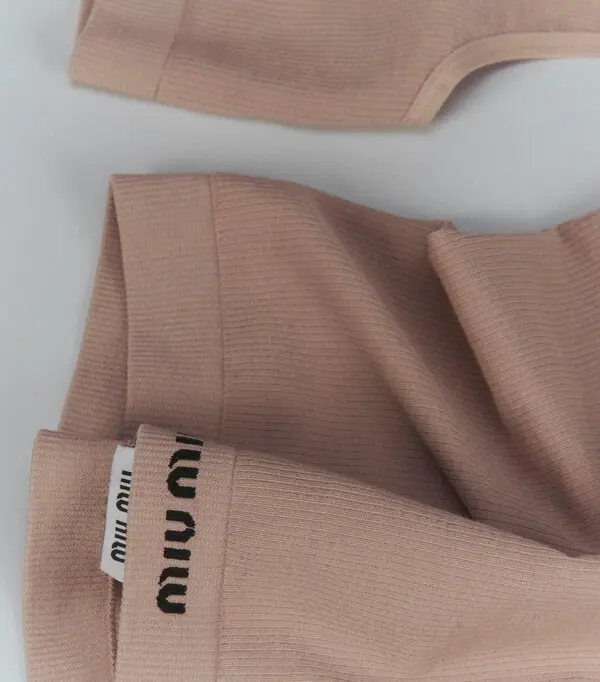 Miu Miu Ribbed Boxer Shorts - Nude