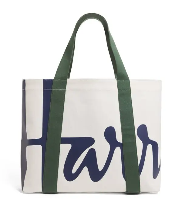 Harrods Medium Cotton Logo Tote Bag - Ivory