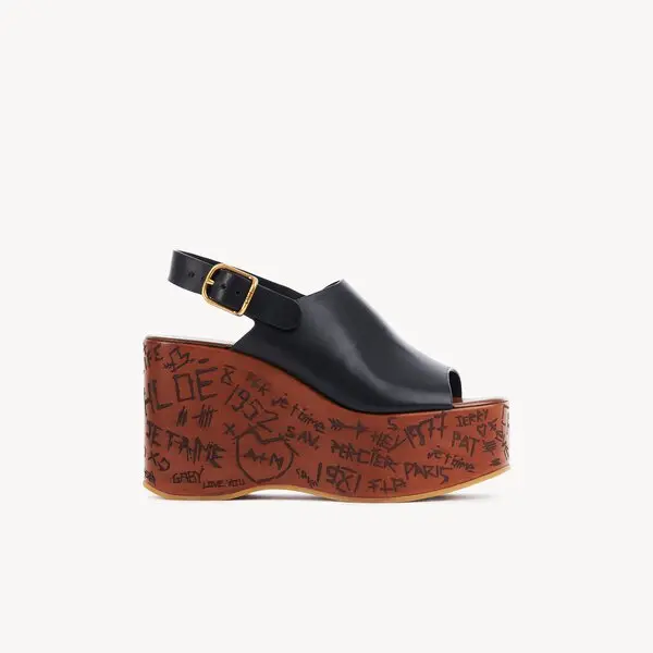 Chloé Maxime Wedge Sandal - Black