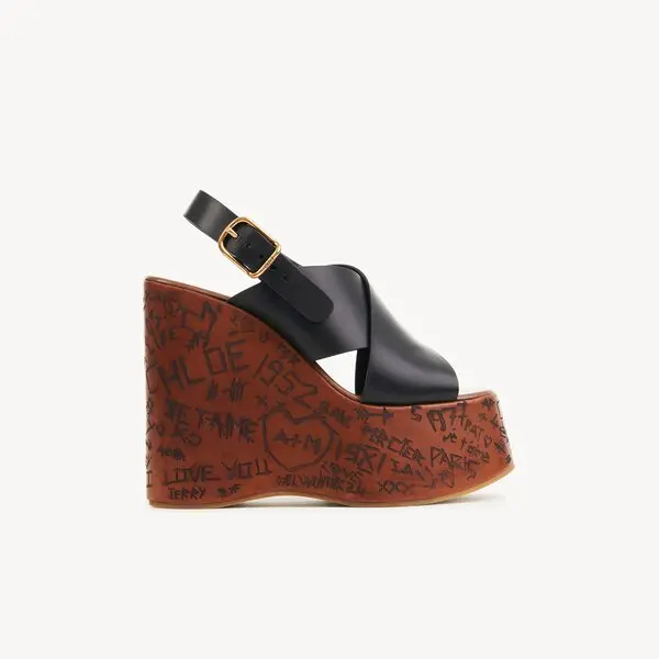 Chloé Maxime Wedge Sandal - Black