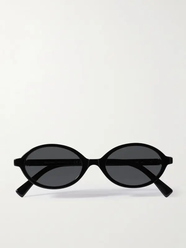Miu Miu Oval-frame Acetate Sunglasses - Black