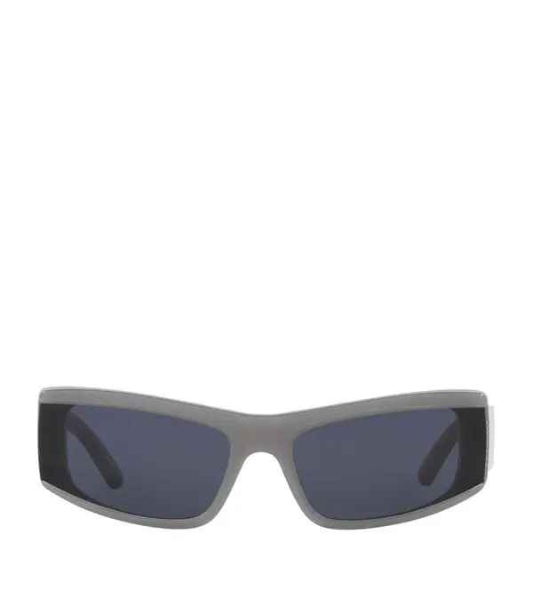 Balenciaga Acetate Rectangular Frame Sunglasses - Grey