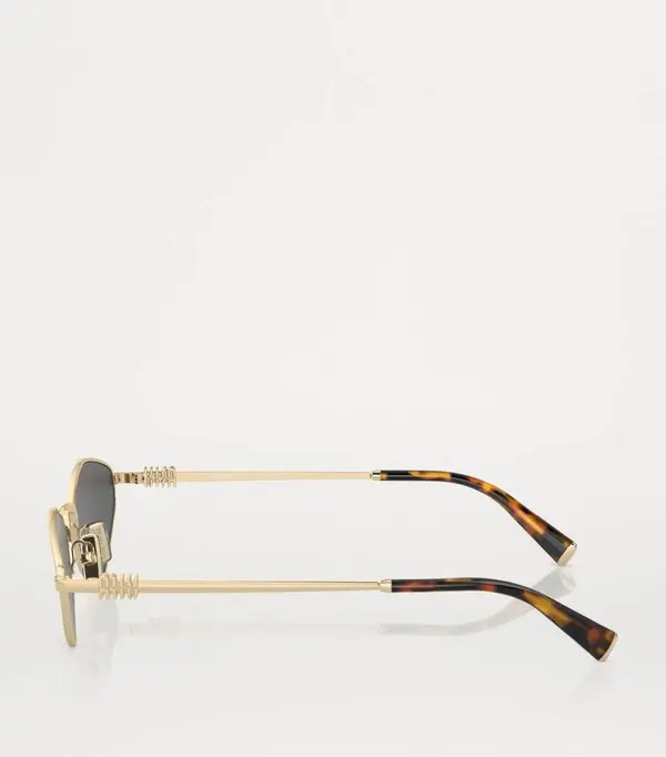Miu Miu Tone Geometric Frame Sunglasses - Gold