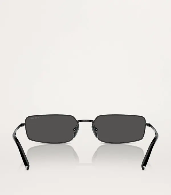 Prada Metal Rectangular Frame Sunglasses - Black