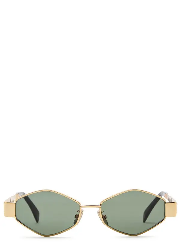 Celine Triomphe Hexagonal-frame Sunglasses - Gold