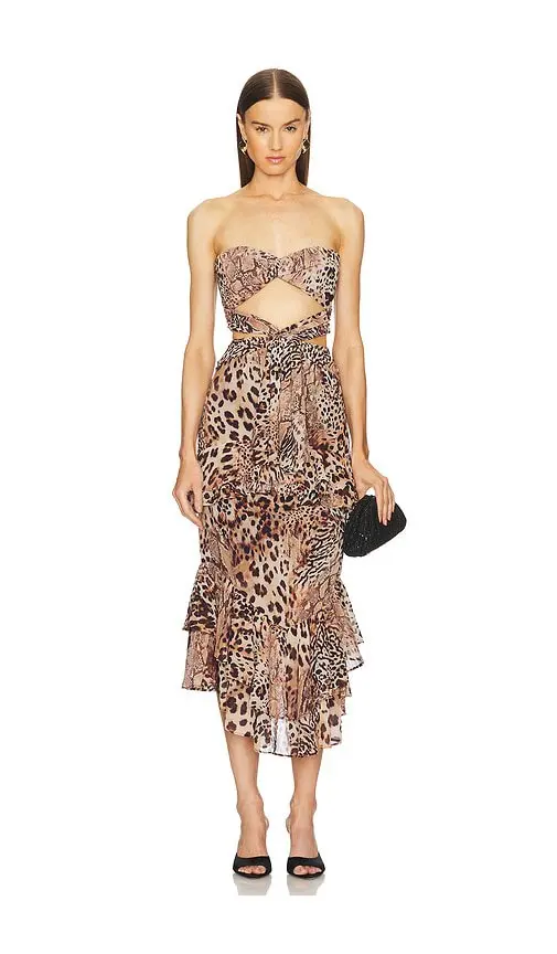 MICHAEL COSTELLO X Revolve Natalia Midi Dress - Brown
