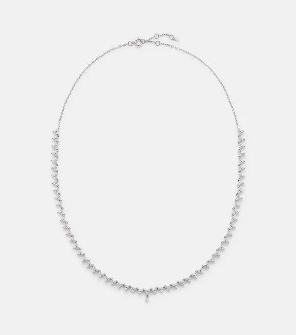 PERSEE 18kt White Gold Diamond Tennis Necklace - Silver
