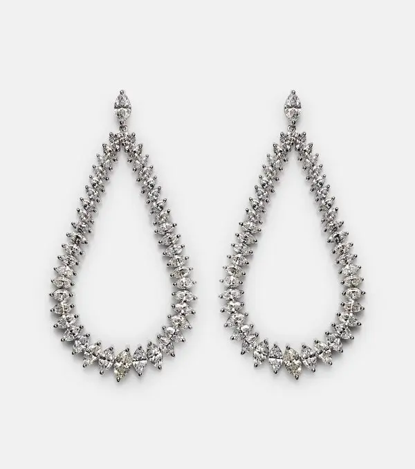 ANITA KO Swing 18kt White Gold Drop Earrings With Diamonds - Silver