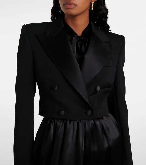 Dolce & Gabbana Cropped Cotton-blend Tuxedo Jacket