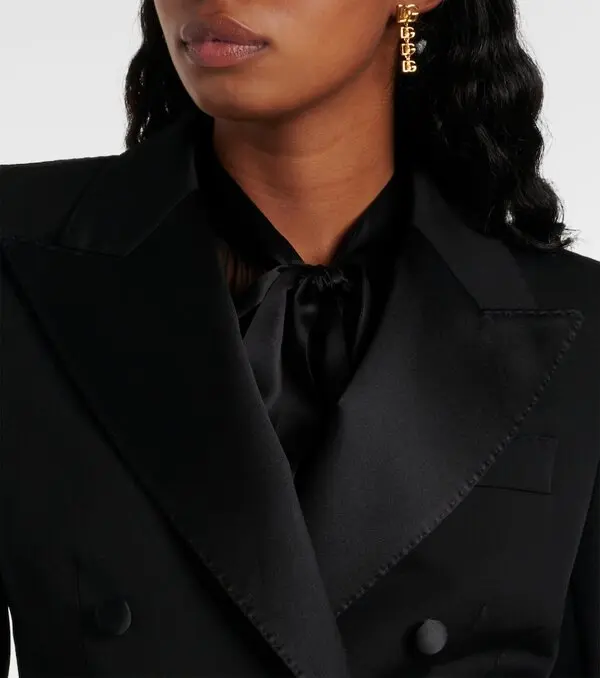 Dolce & Gabbana Cropped Cotton-blend Tuxedo Jacket
