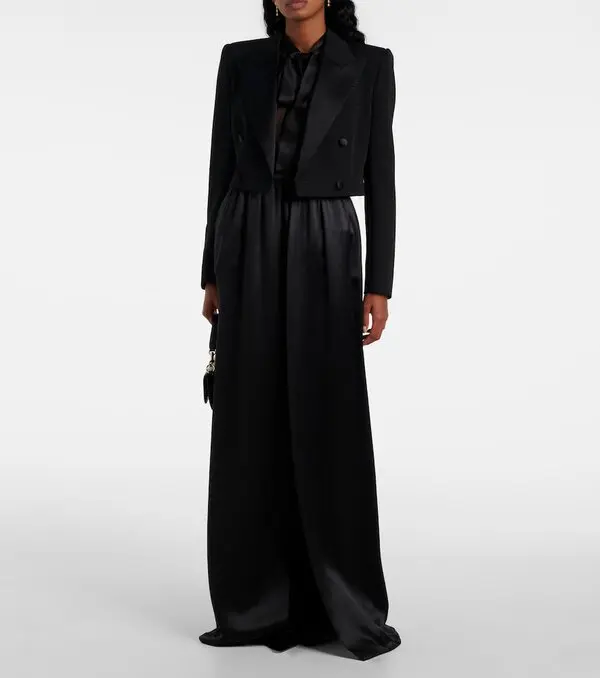 Dolce & Gabbana Cropped Cotton-blend Tuxedo Jacket