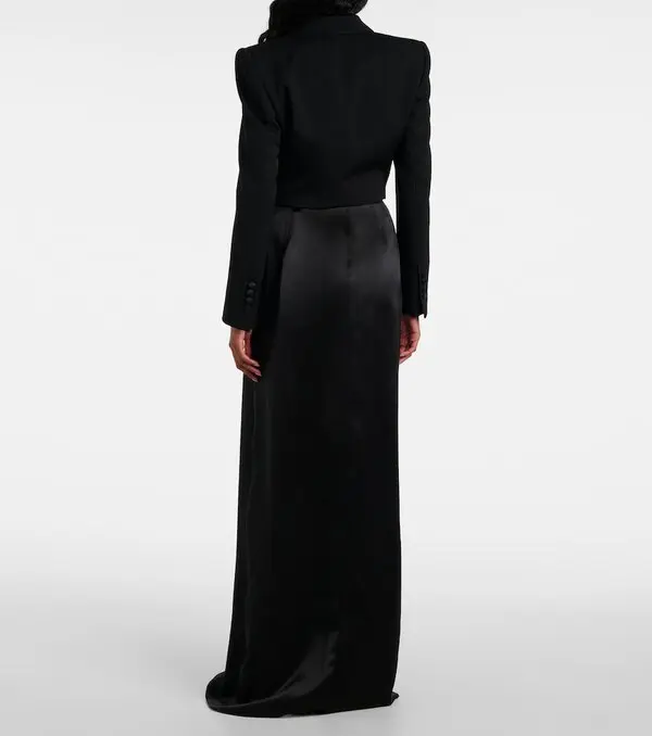 Dolce & Gabbana Cropped Cotton-blend Tuxedo Jacket