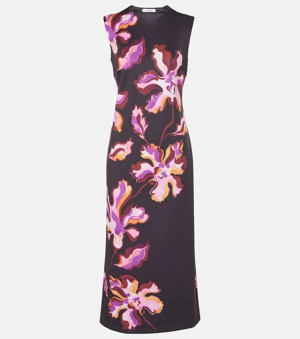 Dorothee Schumacher Floral Printed Midi Dress - Black