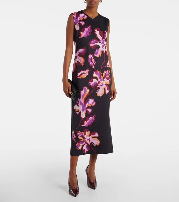 Dorothee Schumacher Floral Neoprene Midi Dress