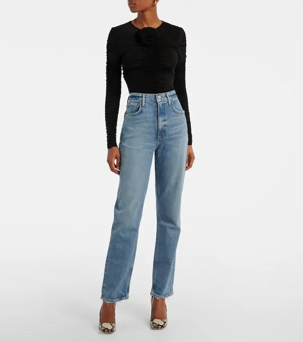 AGOLDE Stovepipe High-rise Straight Jeans - Blue