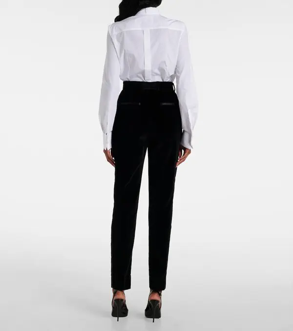 Dolce & Gabbana High-rise Velvet Tuxedo Pants