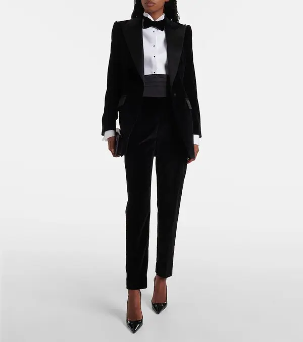 Dolce & Gabbana High-rise Velvet Tuxedo Pants